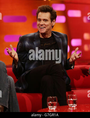 Jim Carrey during the filming for the Graham Norton Show at BBC ...