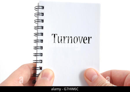 Turnover text concept isolated over white background Stock Photo - Alamy