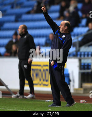 Paul Cook, manager of Chesterfield gestures during the Sky Bet League 2 ...