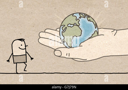 Big hand - Earth and human Stock Photo - Alamy