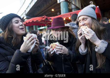 (left to right) Beth Phillips, 23, George Syborn, 24, and Laura Greene ...