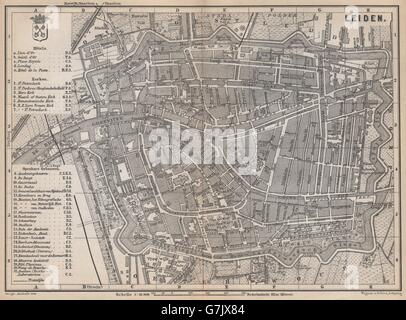 LEIDEN. Vintage town city map plan. Netherlands, 1933 Stock Photo - Alamy