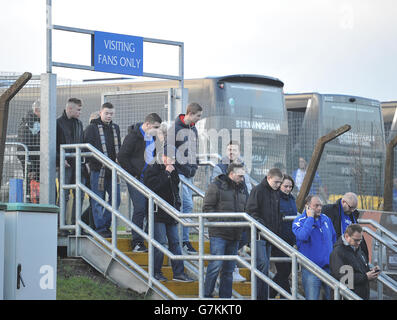 Leeds United fans arrive at the ground ahead of the Premier League ...
