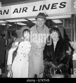 Actor Barrie Ingham and his wife, Tarne, at Heathrow Airport, London ...