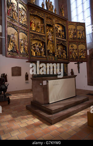 A 16th century winged triptych, once an altarpiece in a church in Grisons Canton, is a featured ...