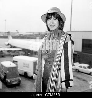 Saturday Scene presenter Sally James at Heathrow Airport, where she was ...