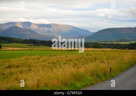 View from the B970 Boat of Garten road of the Cairngorm plateau, by ...