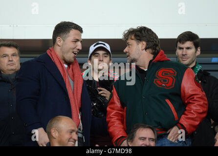 Sam Burgess of the South Sydney Rabbitohs speaks to the media during ...