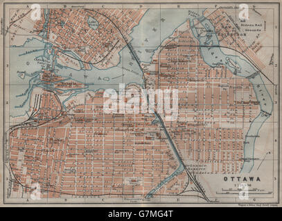 OTTAWA town city plan. Ontario, Canada. WHITE, 1906 antique map Stock ...