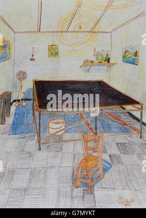 Original panting art made by myself with pencils and pastel colours ...