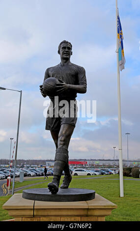Statue of Nat Lofthouse at the Macron Stadium, home of Bolton Wanderers ...