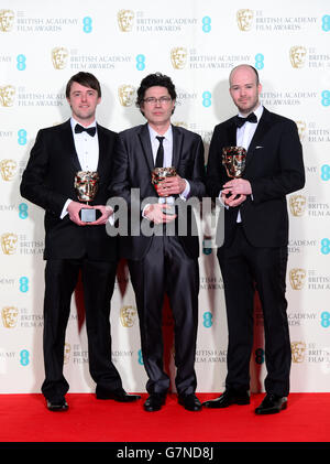 Michael Lennox, left and Ronan Blaney arrive at the Oscars on Sunday ...