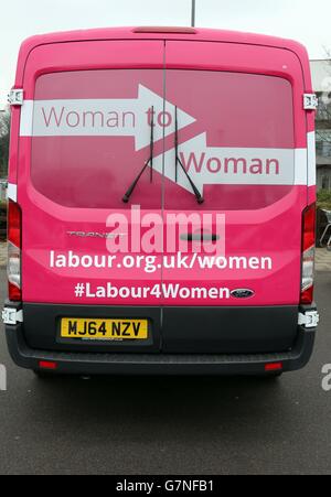 Labour's Woman to Woman election campaign bus Stock Photo - Alamy