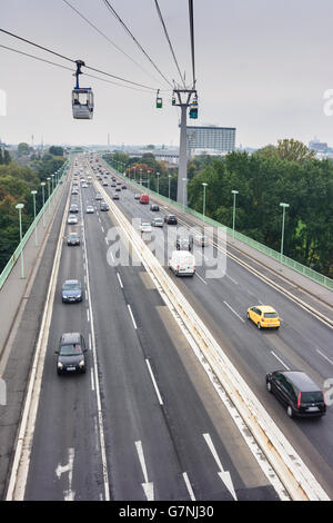 The Cologne cable car over the Rhine in Cologne, Germany Stock Photo ...