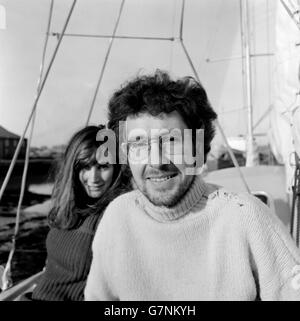 Colin Swale 34, and his wife Rosie, 26, before sailing from Southampton ...