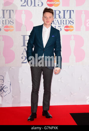 Conor Maynard arrives at the BRIT Awards 2014 at the O2 Arena in London ...