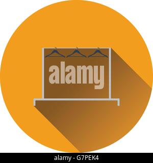 Clothing rail with hangers icon. White background with shadow design ...