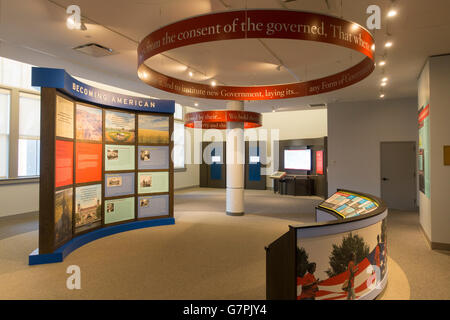 Exhibition of immigration history of USA inside of Ellis Island ...