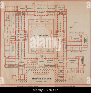 BRITISH MUSEUM GROUND FLOOR floor plan. Bloomsbury, London. BAEDEKER ...