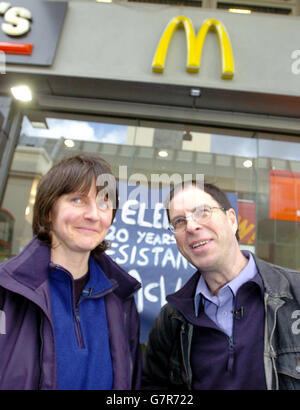 The McLibel 2, Helen Steel and David Morris outside McDonald's in the ...