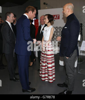 The Duke of Cambridge (second left) meets Gillian Molyneux, the widow ...