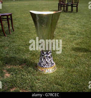 The UEFA Cup Trophy photographed at a Tottenham Hotspur photocall ...
