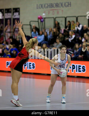 Action from the Netball Superleague match between Saracens Mavericks ...