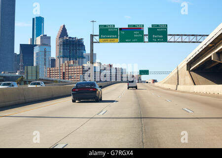 Houston texas downtown road sign in USA Stock Photo - Alamy