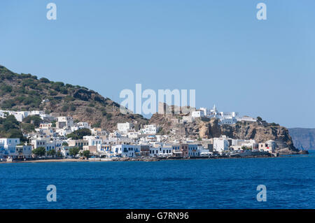 View of Mandraki village, "capital" of Nisyros volcanic island, from ...