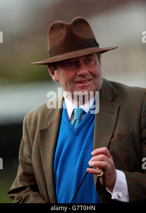 Trainer Nicky Henderson at Newbury Racecourse. Picture date: Friday ...