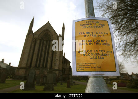 A general view of Dunblane Cathedral, as Local shops in Dunblane High ...