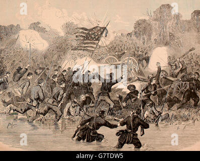 The Battle of Stones River, Tennessee - The decisive charge of General ...