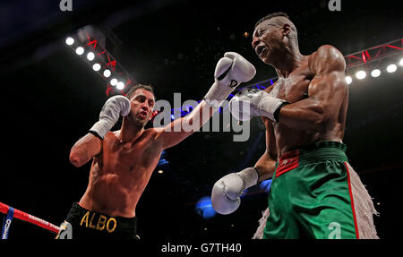 Joe Selkirk (left) and Yuir Pompilio fight in the International Light ...