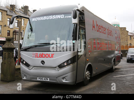 The Labour Party General Election battle bus as it leaves David Brown ...