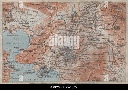 ATHENS ENVIRONS. Piraeus Aspropyrgos Acharnes. Greece. BAEDEKER, 1909 ...