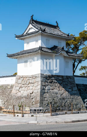 Japan, Ako castle. Ishigaki stone walls, made from inter locking stones ...