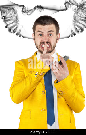 lets go. man business suit and party glasses. funny mood on winter ...