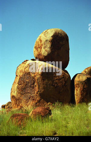 The rock formation known as the 'Devils Marbles'. They are an extensive ...
