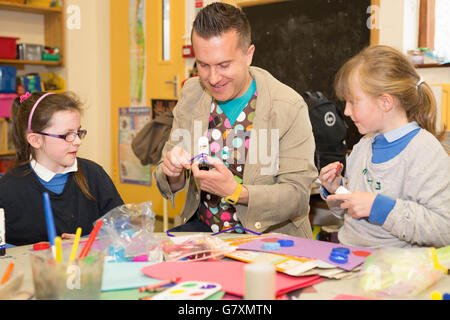 Mr Pritt, the mascot for Pritt Stick hosts a junk-themed arts and ...