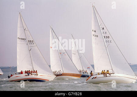 Yachts sailing, Cowes Week regatta England Stock Photo - Alamy