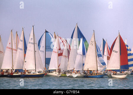 cowes week, sailing regatta, yachting regatta, tired crew member ...