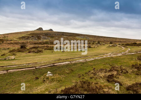 A junction on the Haytor Granite Tramway Stock Photo - Alamy