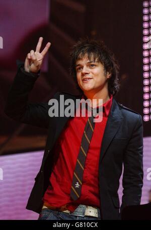 Jamie Cullum performs live on stage at the Wembley Arena performace of ...