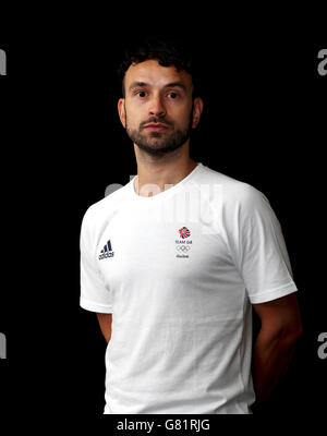 Team GB's Chris Langridge poses for a photo after the Badminton Olympic ...