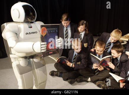 Education - Asimo Robot - Hawkley Hall High School - Wigan Stock Photo ...
