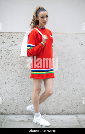 Model Storm Mollison attends an event during the British Fashion ...