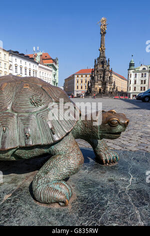 Statue of the Holy Trinity. Main Square in Mikulov in Czech Republic ...