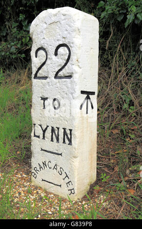 Old English milestone Stock Photo - Alamy