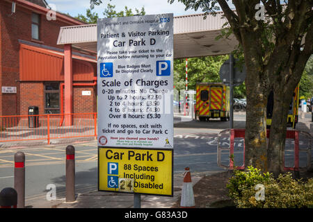 Hospital visitors sign on a blue background Stock Photo - Alamy