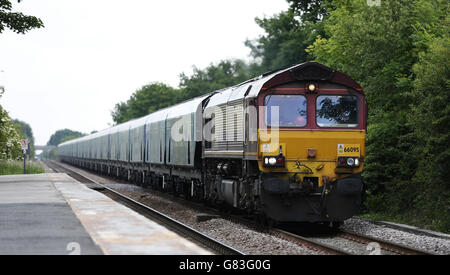 Freight trains with Drax carriages at Howden. PRESS ASSOCIATION Photo ...